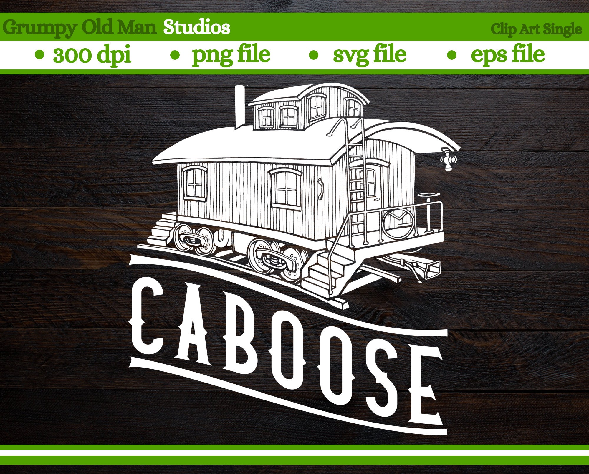 Classic Wooden Caboose Cut File | Train Clip Art | Svg File | Png File ...