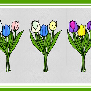 Spring Tulip Flower Clip Art Floral Bouquet Clipart Png - Etsy