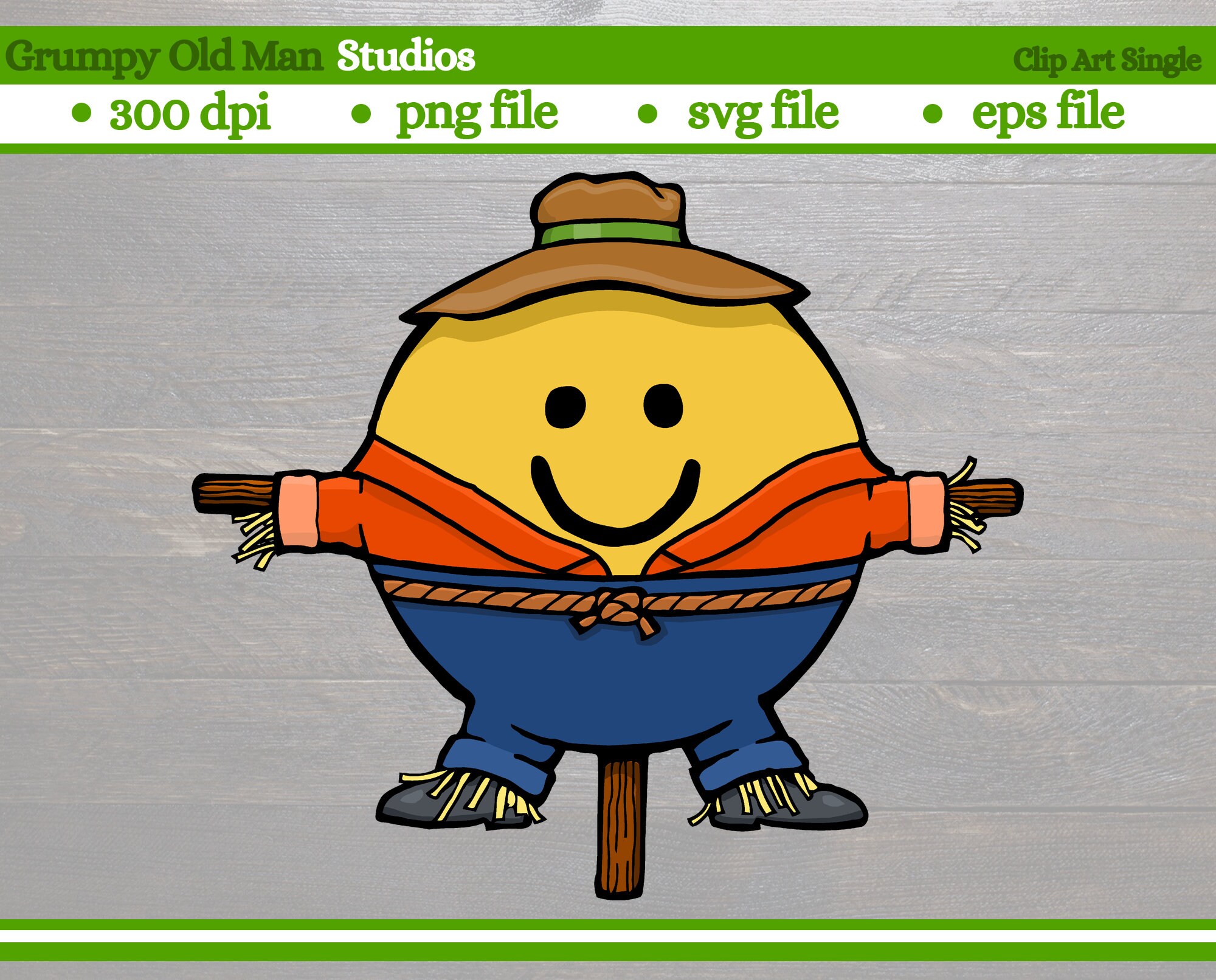 Smiley Face Scarecrow Clip Art Halloween Clip Art Svg File Png File Eps ...