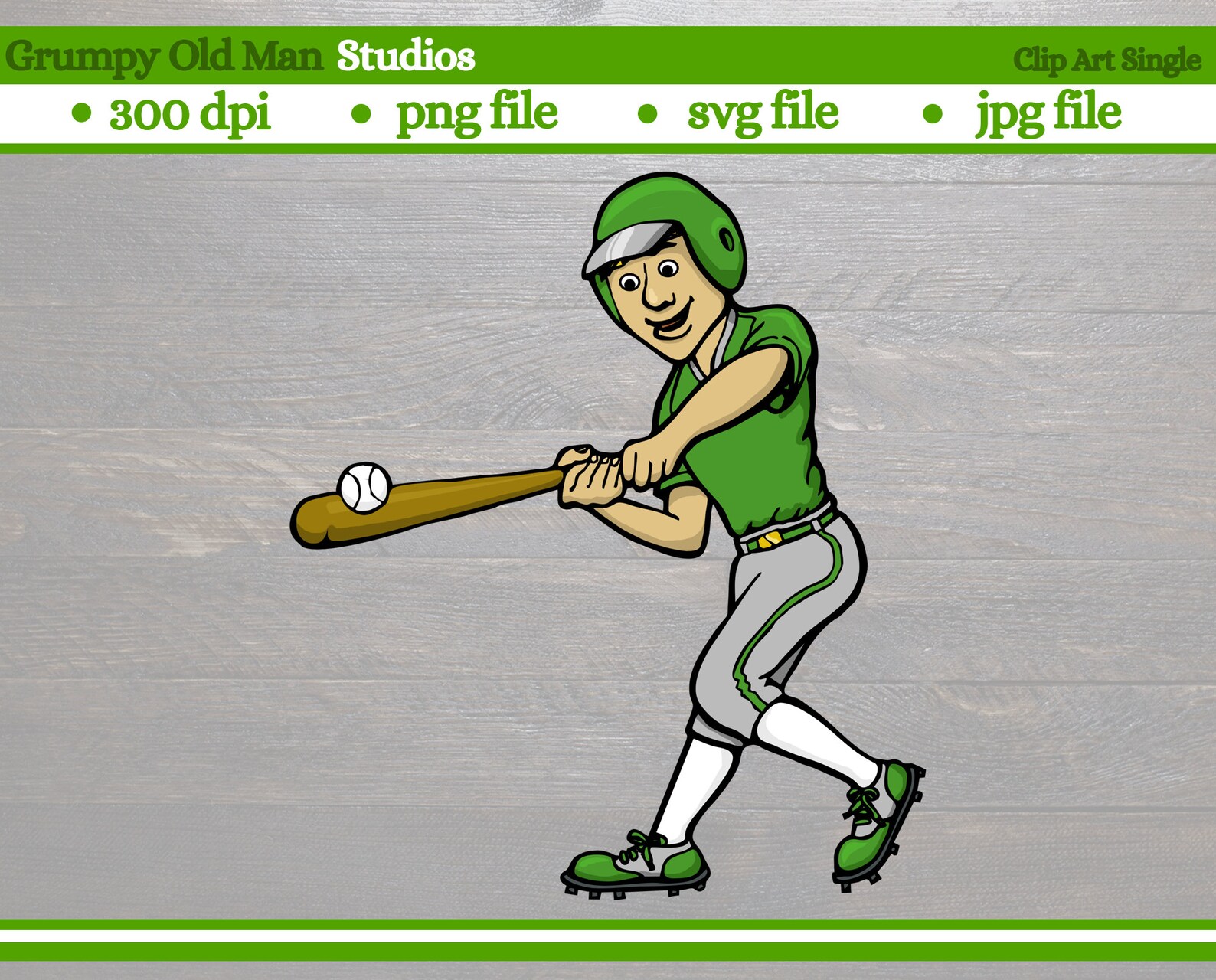 Young Cartoon Baseball Slugger Clip Art Baseball Batter | Etsy