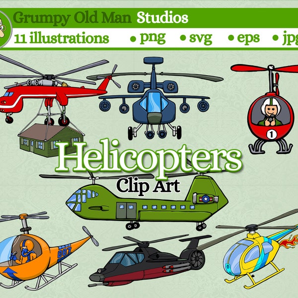 Helicopter Clip Art - Etsy