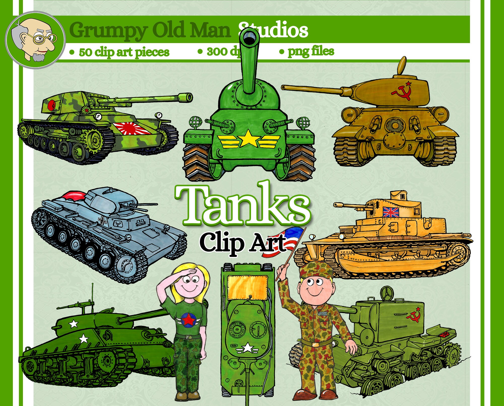 Military Tank Clip Art Army Tank Armored Vehicle Png Files Hand Drawn ...