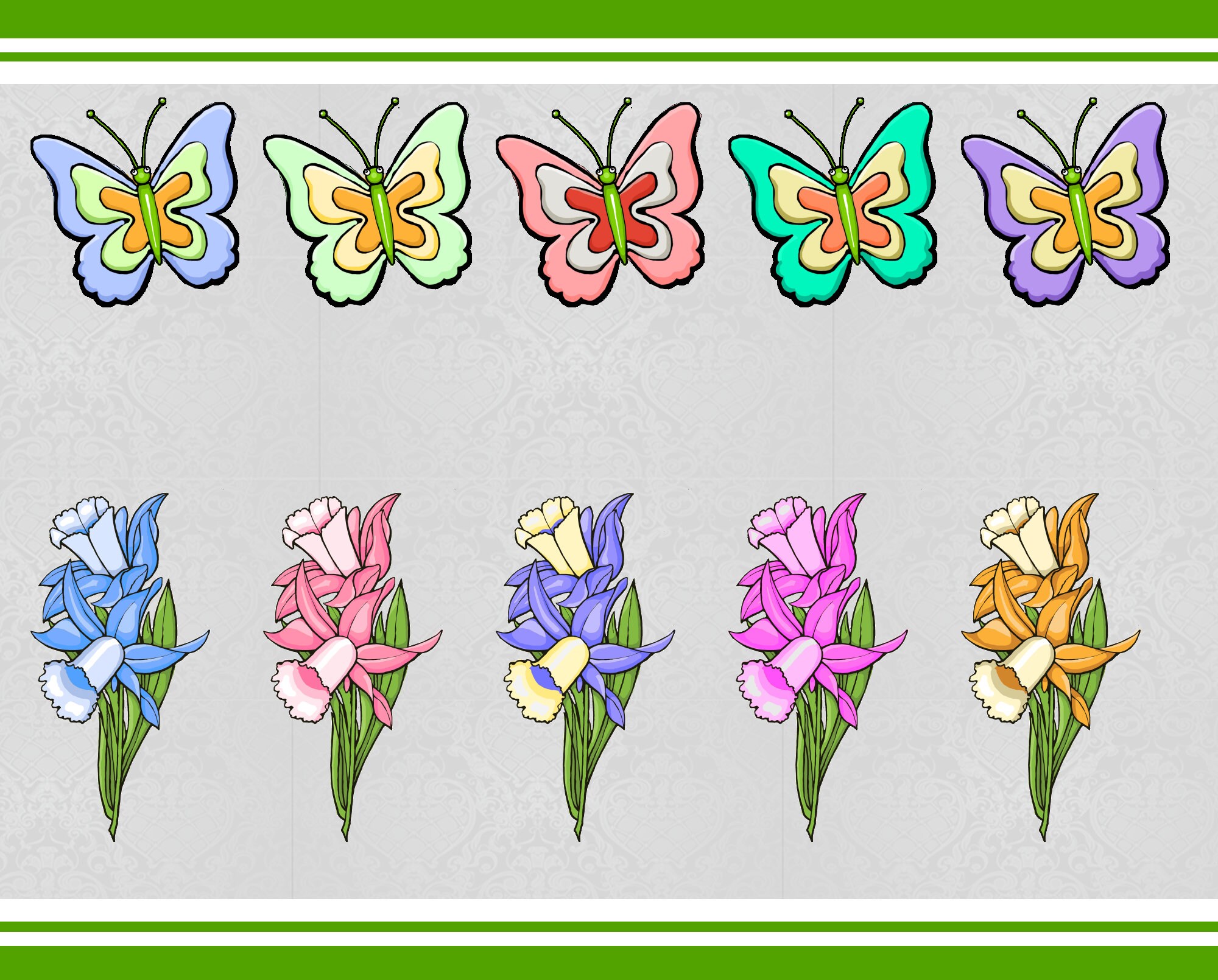 Butterfly Clip Art Spring Butterflies Clipart Tulips and - Etsy