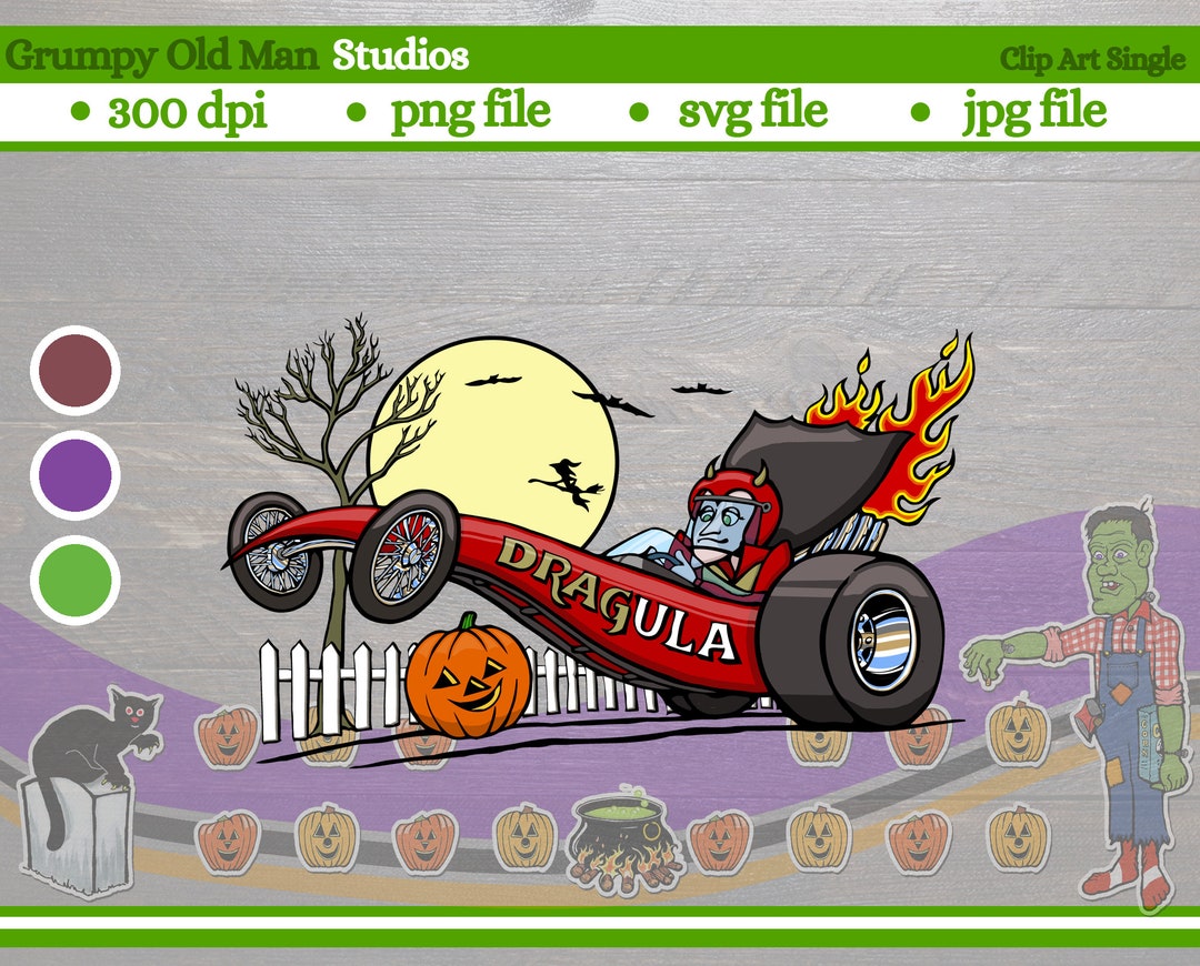 Funny Dracula Clip Art | Race Car | Halloween Clip Art | Svg File | Eps ...
