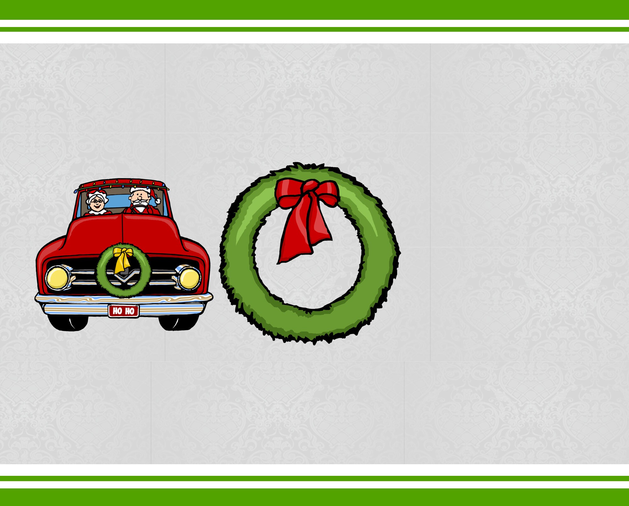 Ford Christmas Truck Clip Art Santa Driving a Truck With a Christmas ...