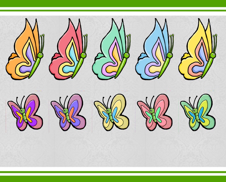 Butterfly Clip Art Spring Butterflies Clipart Tulips and - Etsy