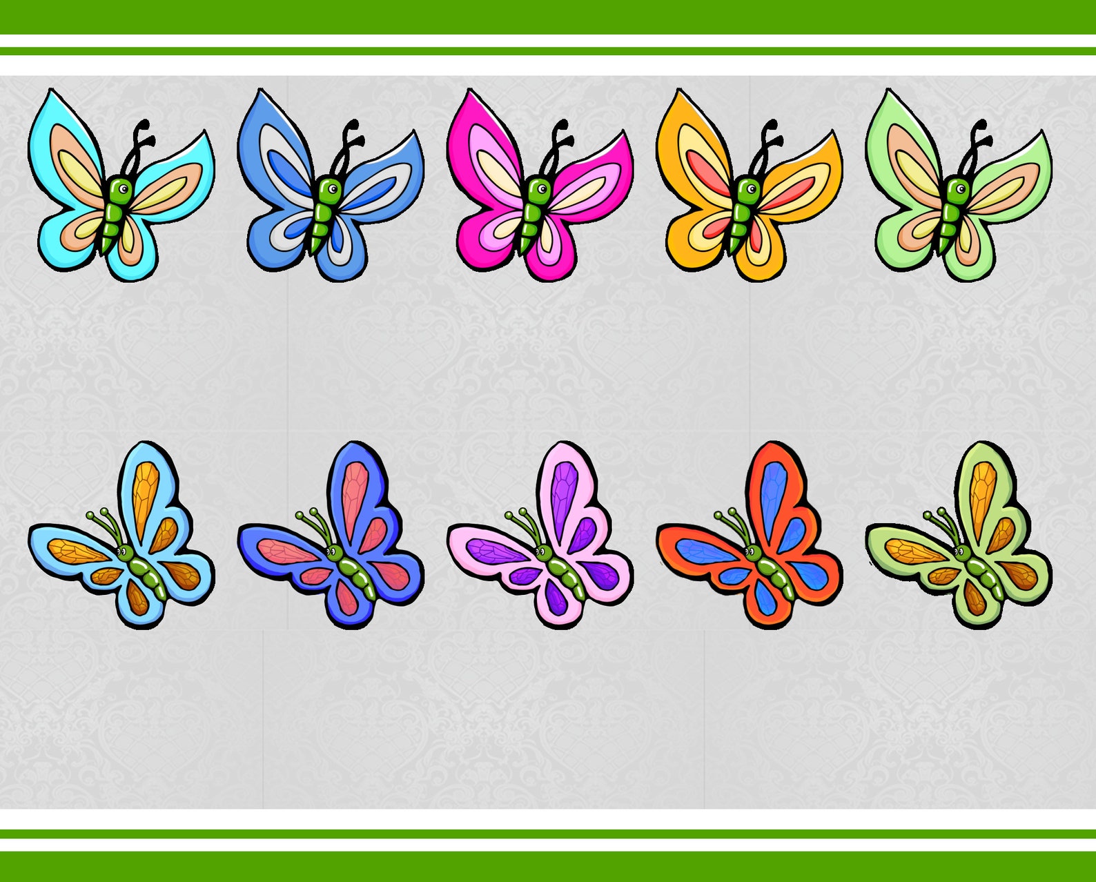 Butterfly Clip Art Spring Butterflies Clipart Tulips and - Etsy