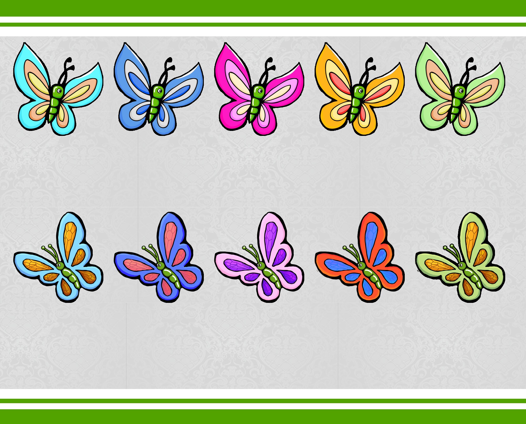 Butterfly Clip Art Spring Butterflies Clipart Tulips and - Etsy