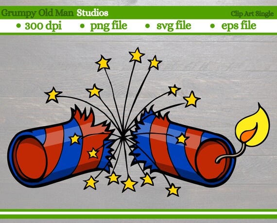 Exploding firecracker clip art 4th of July clip art | Etsy