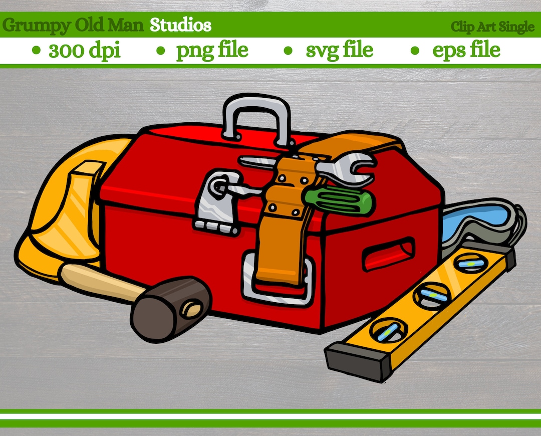 Red Construction Tool Box Clip Art | Level | Rub Hammer | Construction ...