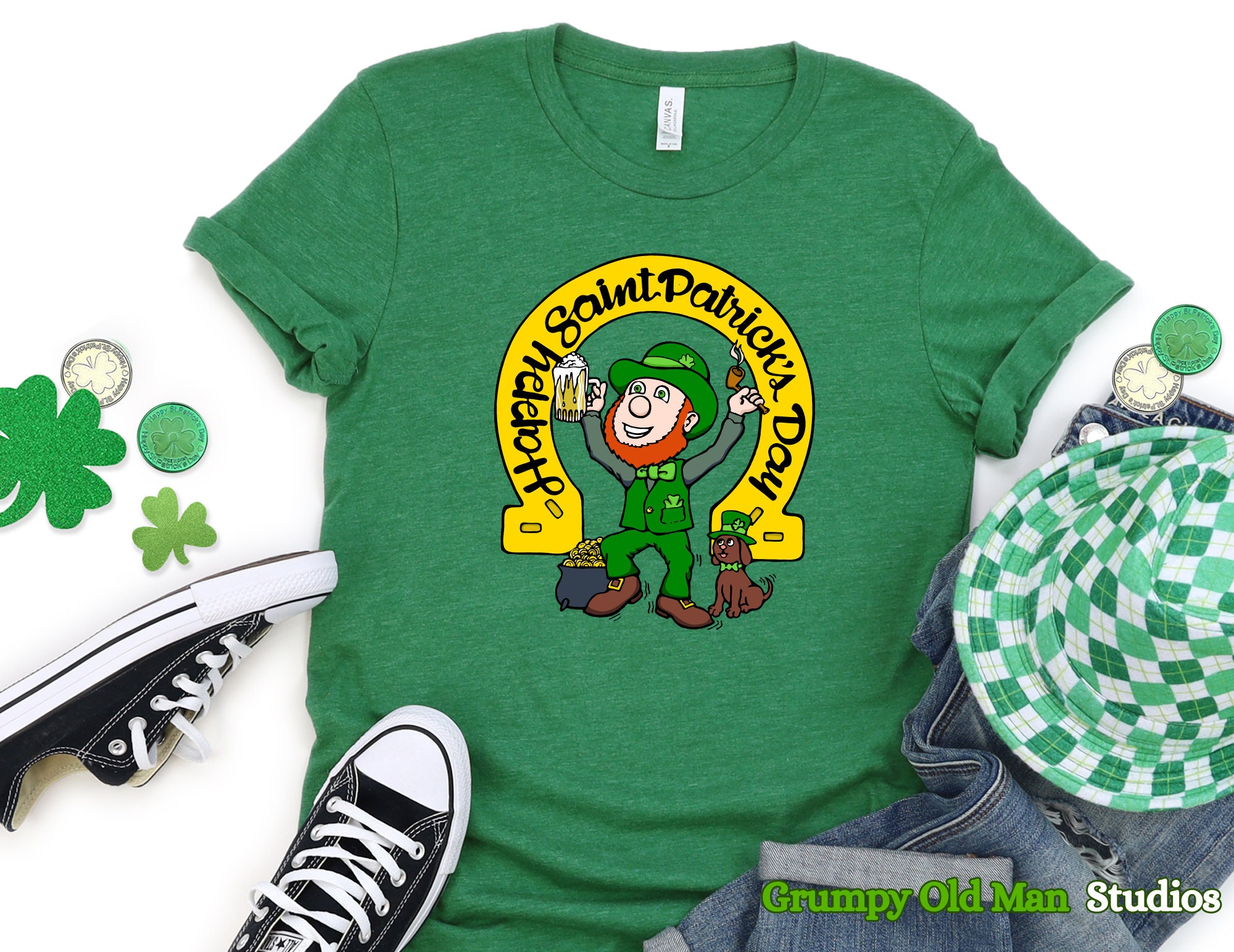 St. Patrick's Day Clip Art Leprechaun Png Gold Horseshoe Svg Cute Dog ...