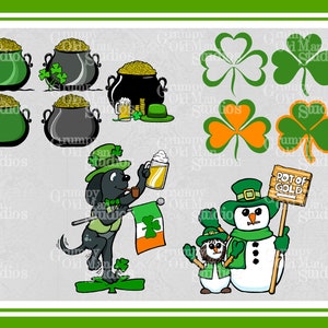 Leprechaun Clip Art Saint Patrick's Day Clip Art Pot - Etsy