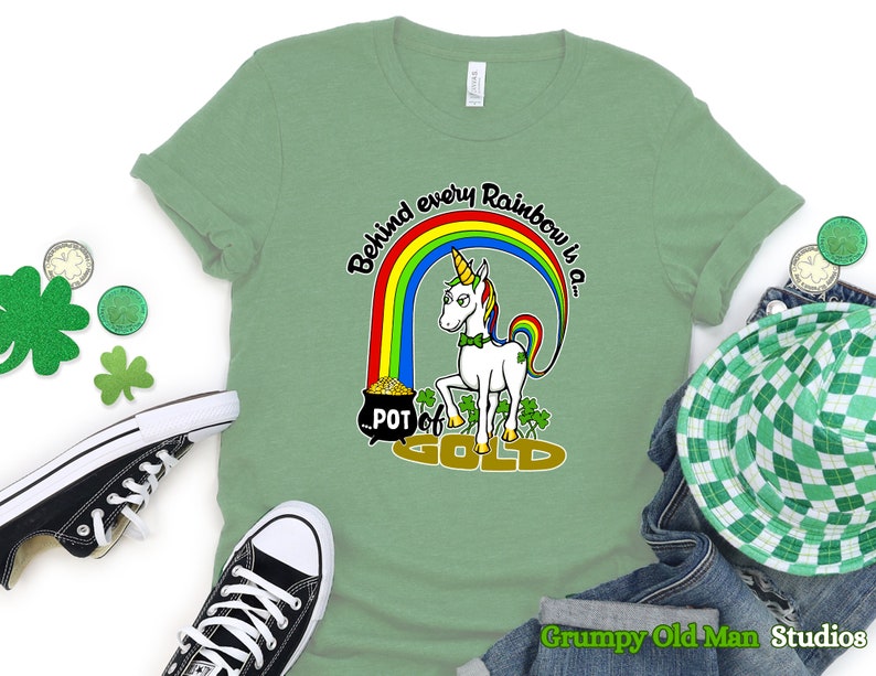Rainbow Unicorn Clip Art Saint Patrick's Day Pot of Gold Png File Svg ...