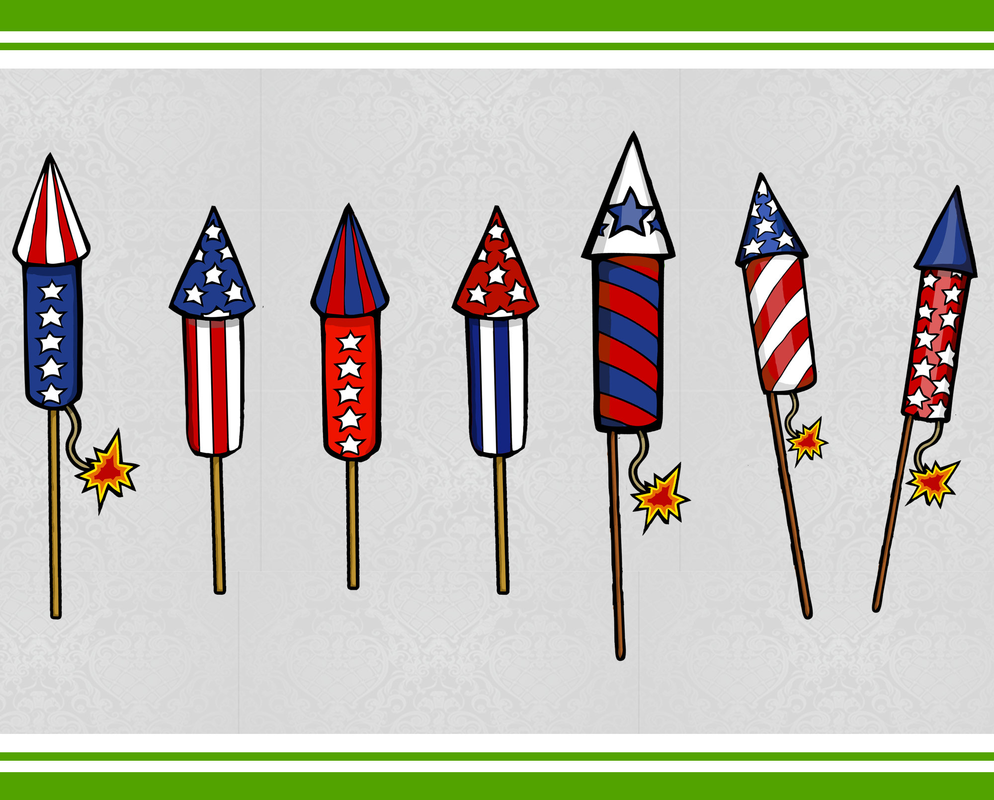 4th of July Rocket Clip Art |fireworks Clipart | July 4th Firecracker ...