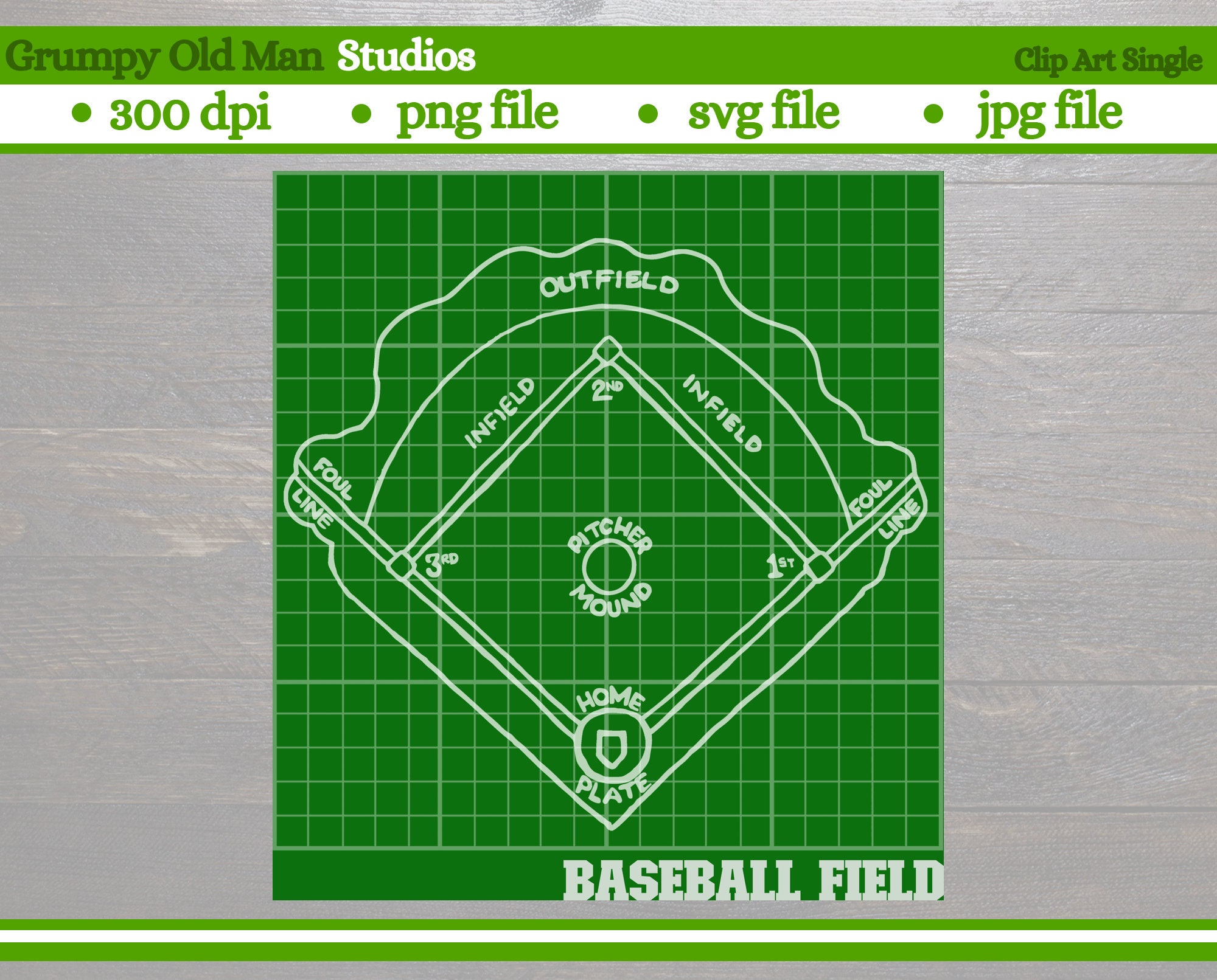 Baseball Field Blue Prints | Ball Park Design | Svg File | Png File ...