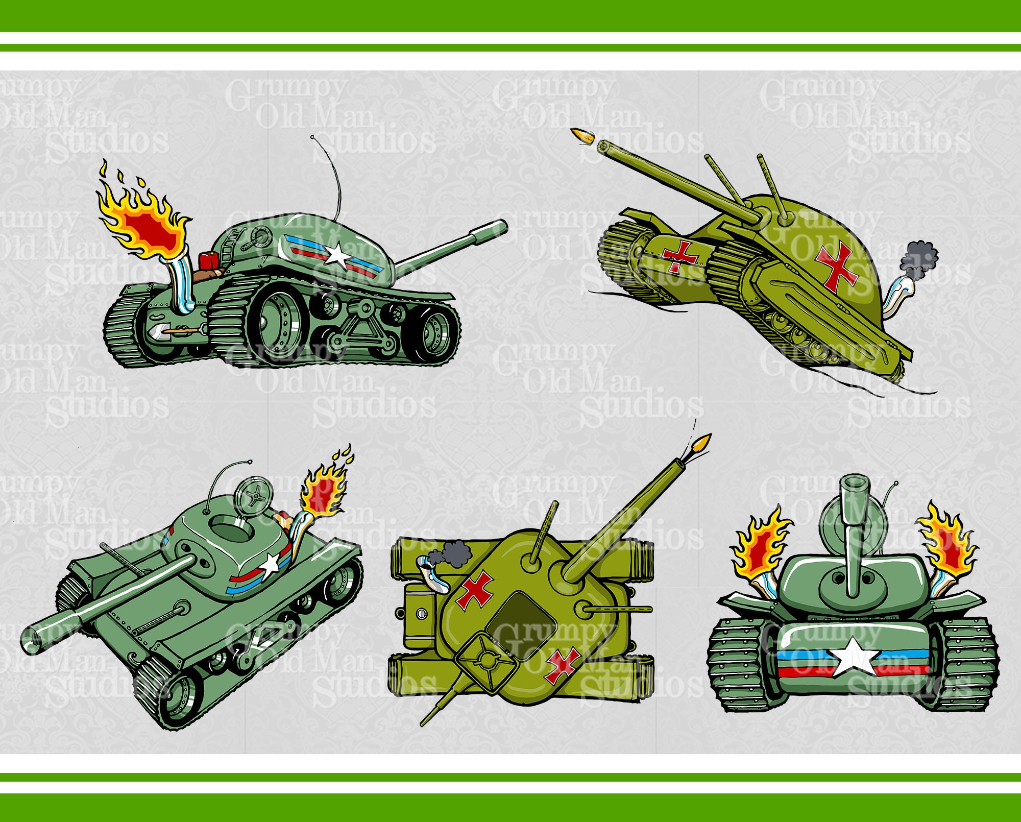 Army Tank Clip Art | Military Clipart | Us and German Tanks | Png Files ...