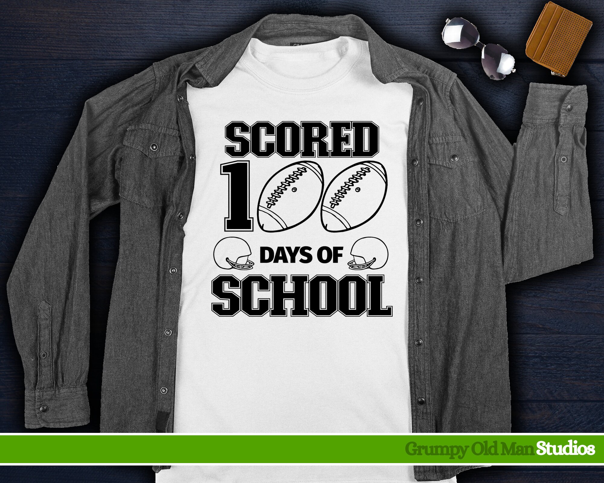 Scored 100 Days of School Cut File 100 Days Football Svg File Png File ...