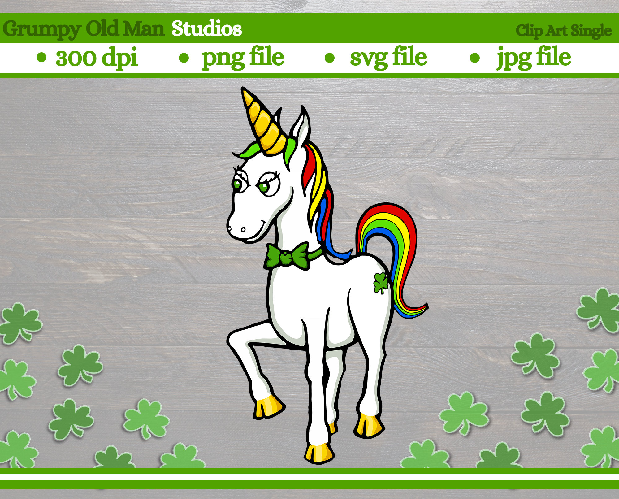 Rainbow Unicorn Clip Art Saint Patrick's Day Pot of Gold Png File Svg ...