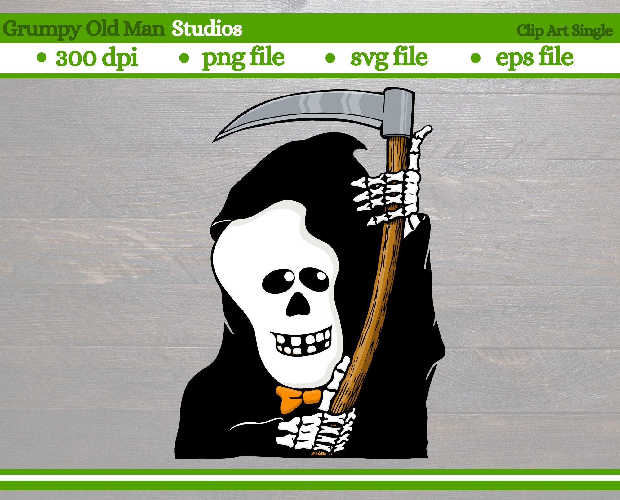 Cartoon Grim Reaper With Scythe Clip Art Halloween Clip Art Svg File ...