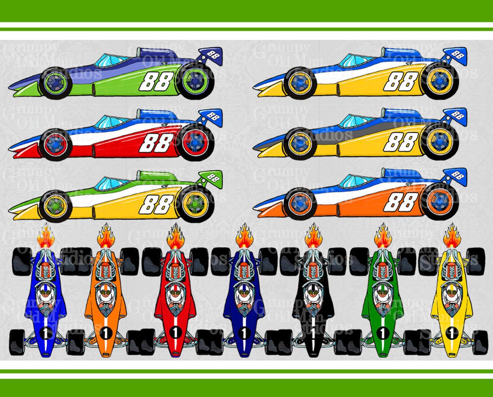 Race Car Clip Art Hand Drawn Clipart for Digital Download - Etsy