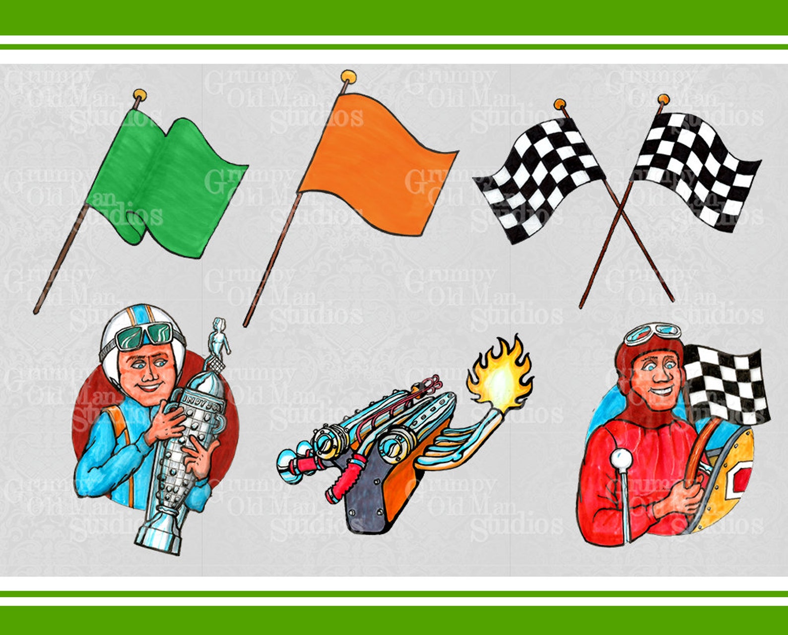 Race Car Clip Art Hand Drawn Clipart for Digital Download - Etsy