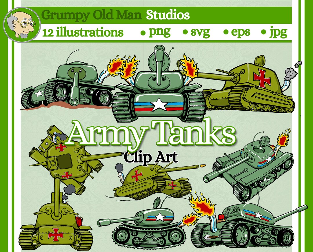 Army Tank Clip Art | Military Clipart | Us and German Tanks | Png Files ...