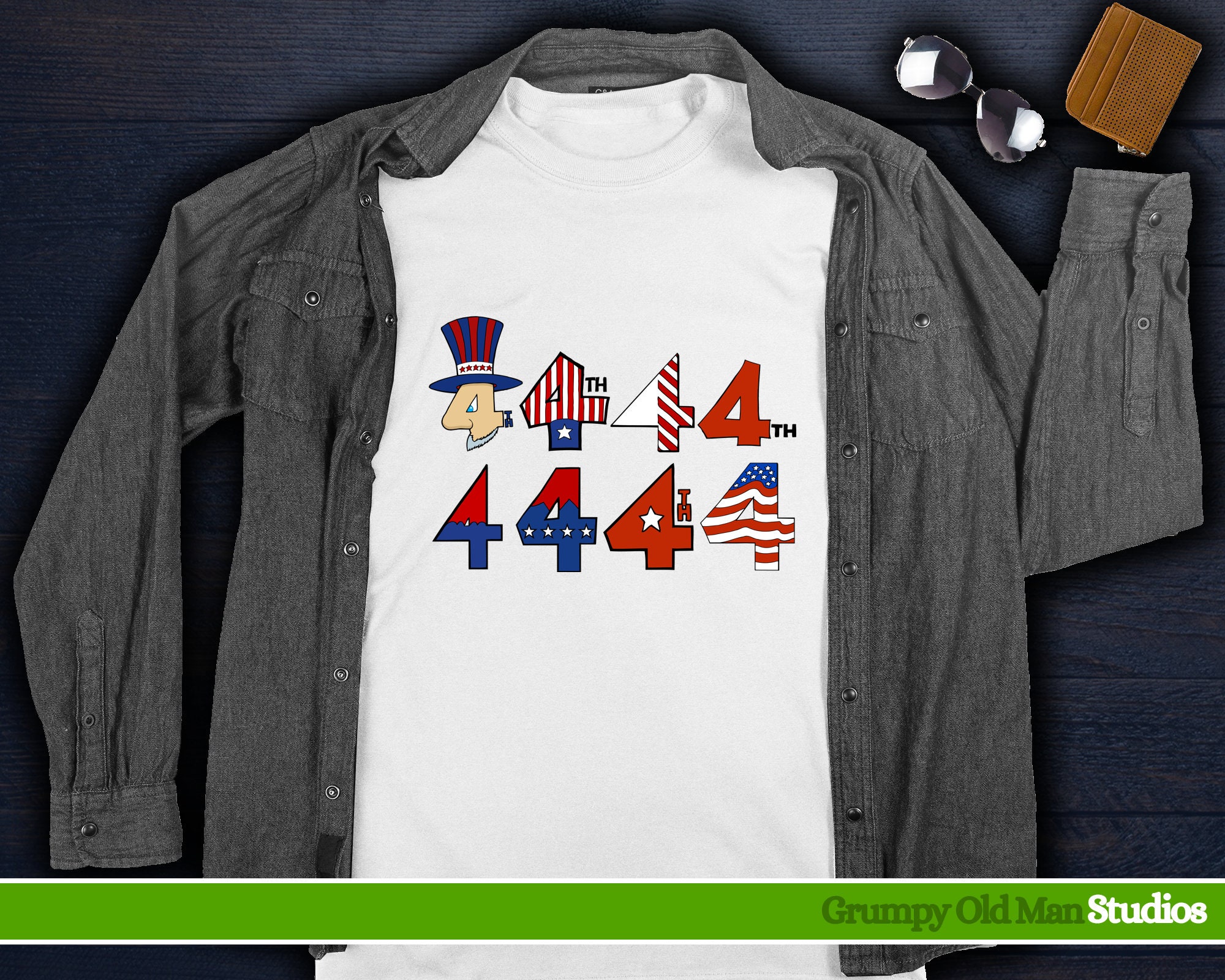 Stylized Number 4 Fourth of July Clip Art | 4th of July Clip Art | 4 as ...