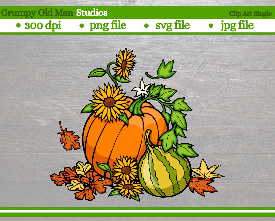 Pumpkin and Gourd Clip Art Autumn Svg Design Happy Thanksgiving Png ...