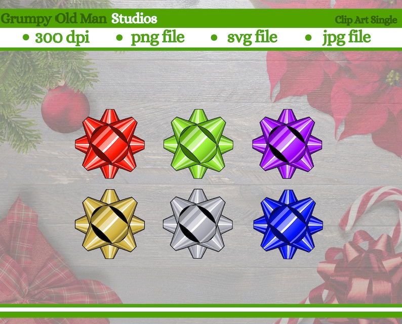 Gift Bows Cut File | Gift Wrap Ribbon Bow Clip Art | Christmas Design ...