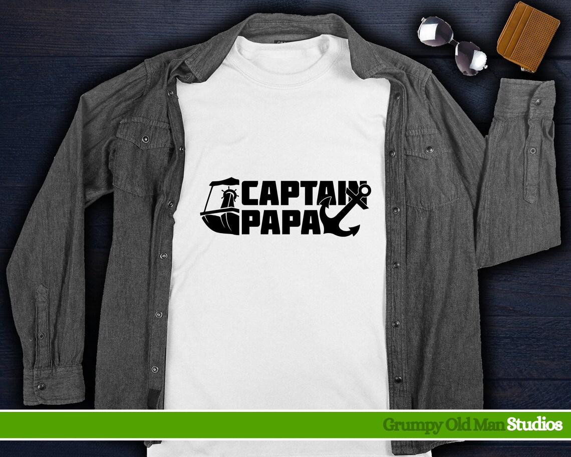 Captain Papa Cut File Pontoon Boat Lake Boat Svg File Png File Eps File ...