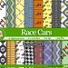 Race Car Digital Paper Hand Drawn Patterns for Digital Download - Etsy