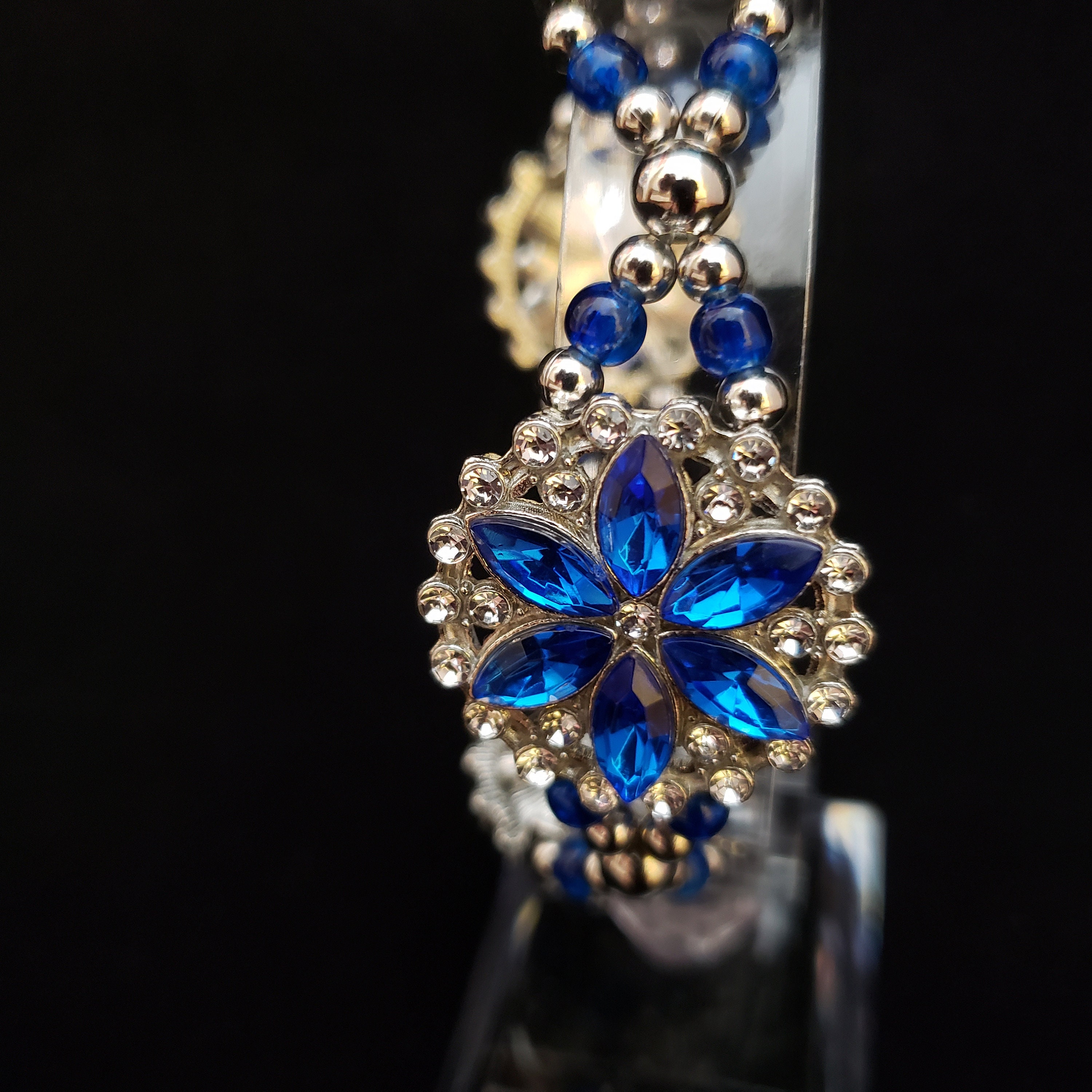 Shimmering Royal Blue Rhinestone Stretch Bracelet - Etsy