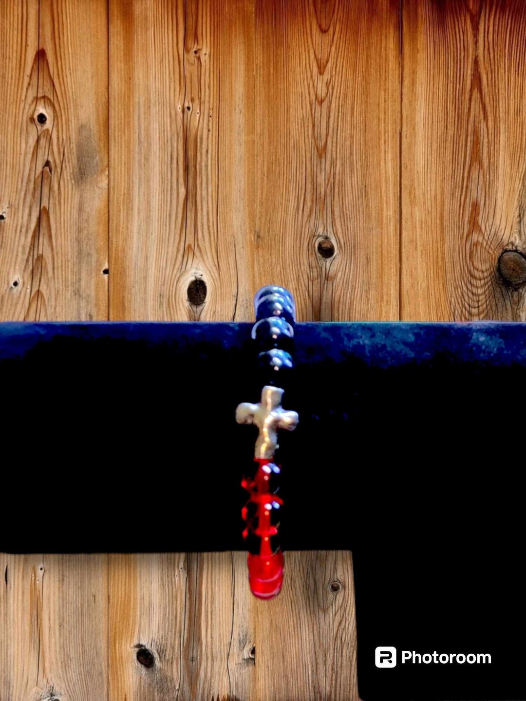 Black and Red Cross Stretch Bracelet - Etsy