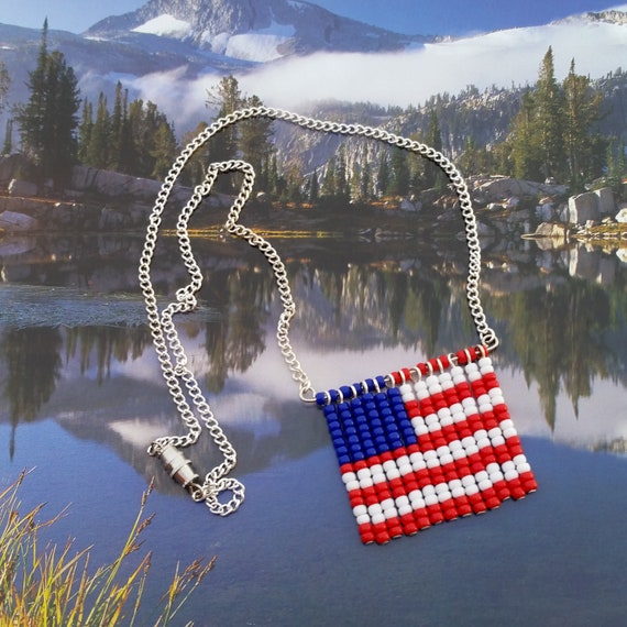 American Flag Necklace | Etsy