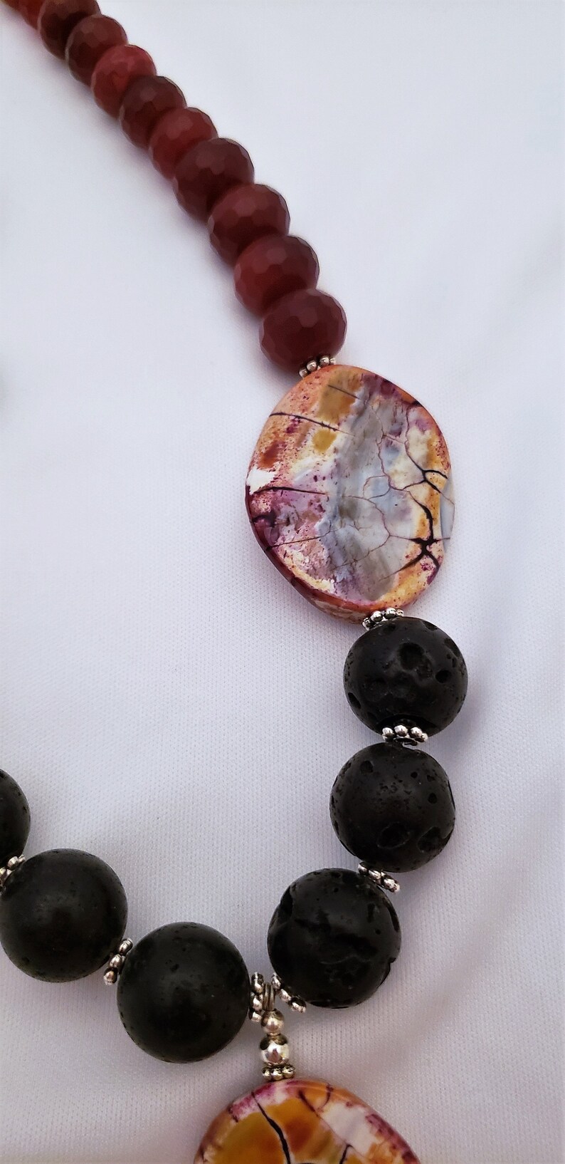 Chunky Natural Stone Necklace Set - Etsy