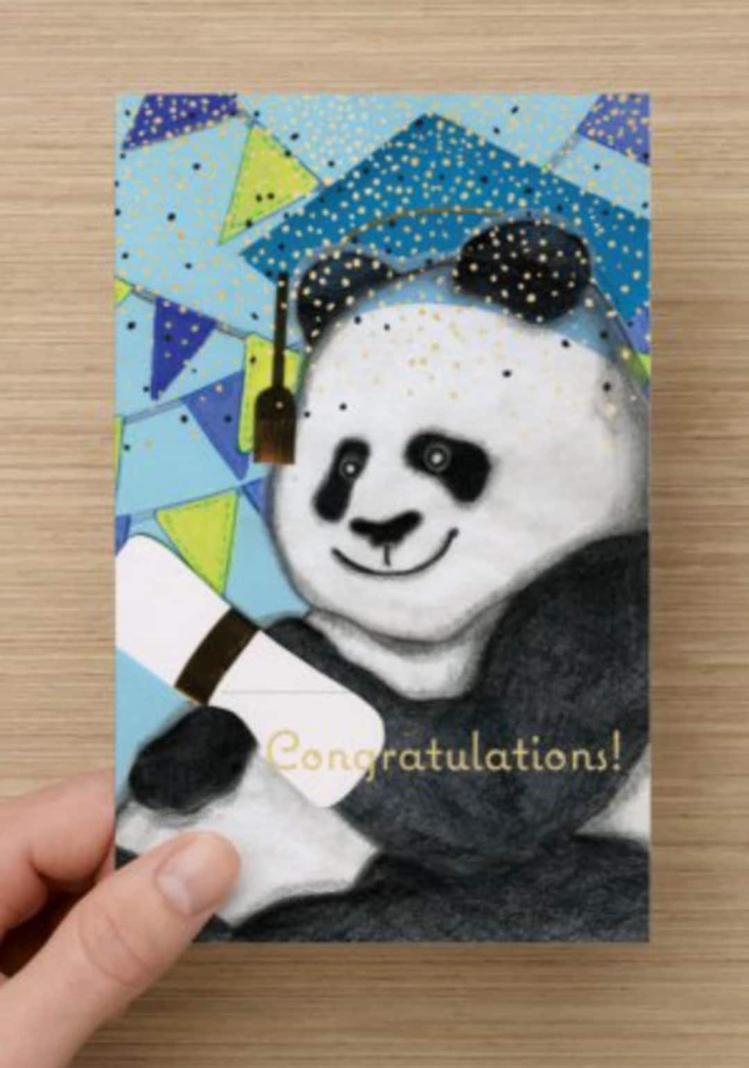 Panda Graduation Card - Etsy