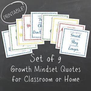 Growth Mindset Printable Posters for Classroom, Homeschool Decor ...