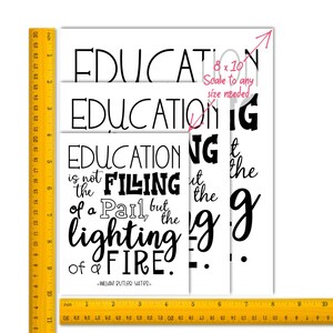 Printable Teacher Quote, Education Is, Back to School Gift for Teacher ...
