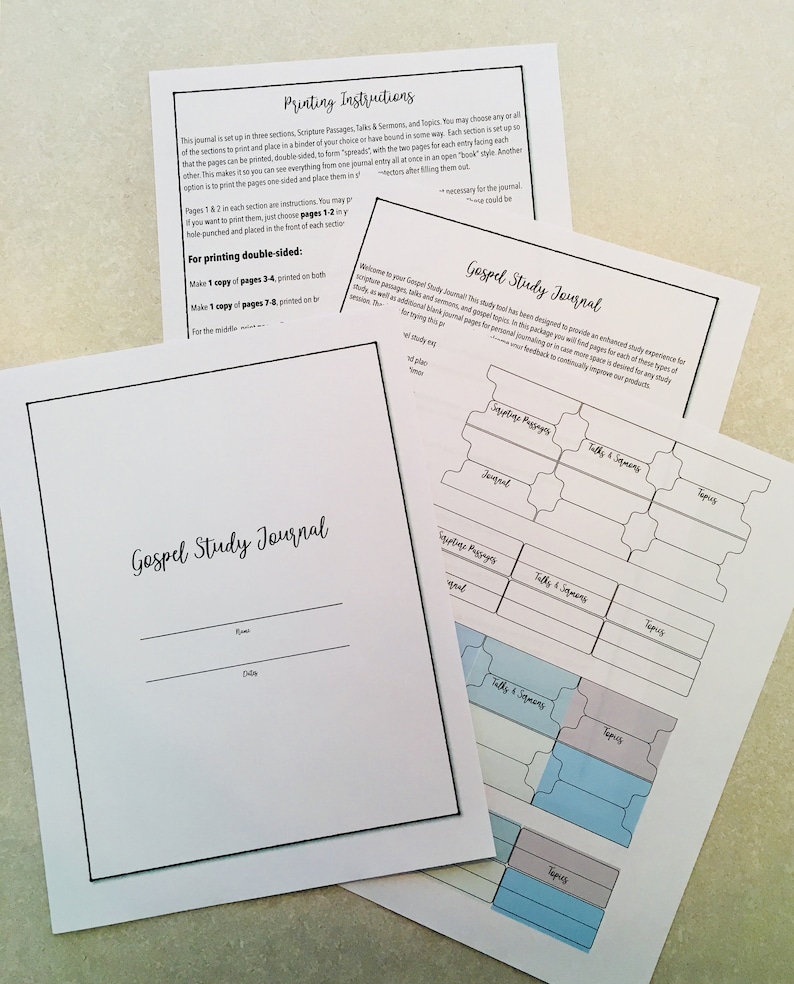 Printable Gospel Study Guide Bible Book of Mormon Journal | Etsy
