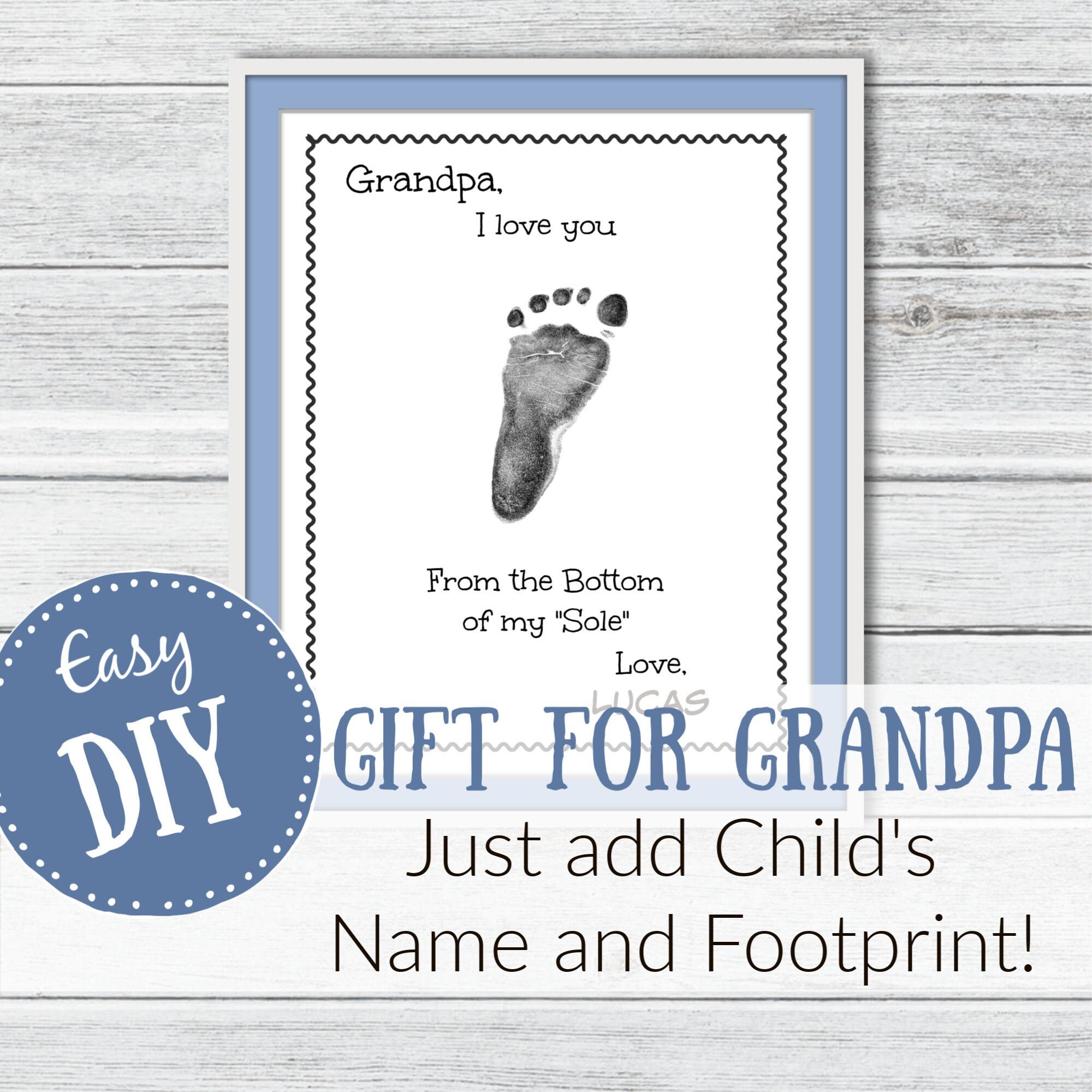 Christmas Gift from Grandkids Baby Footprint Grandpa Gifts | Etsy