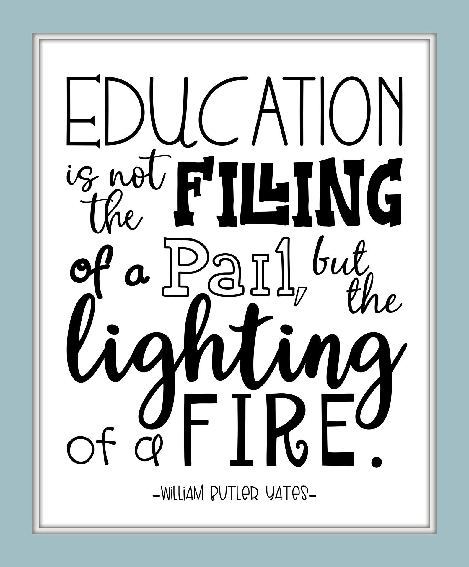 Printable Teacher Quote, Education Is, Back to School Gift for Teacher ...