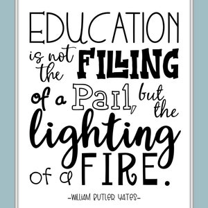 Printable Teacher Quote, Education Is, Back to School Gift for Teacher ...