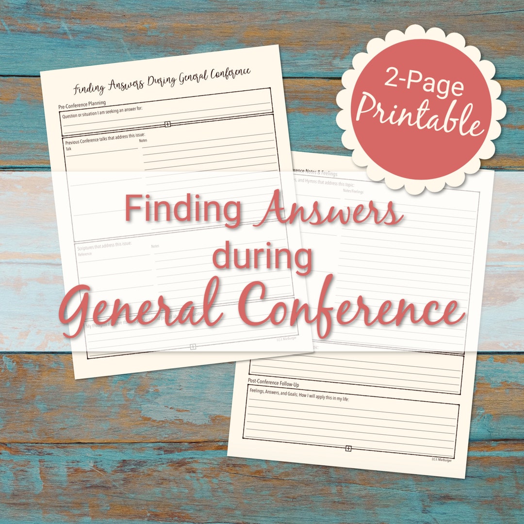 Finding Answers During General Conference Printable; Church of Jesus ...