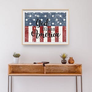 GOD BLESS AMERICA Poster Matte Patriotic Wall Art - Etsy