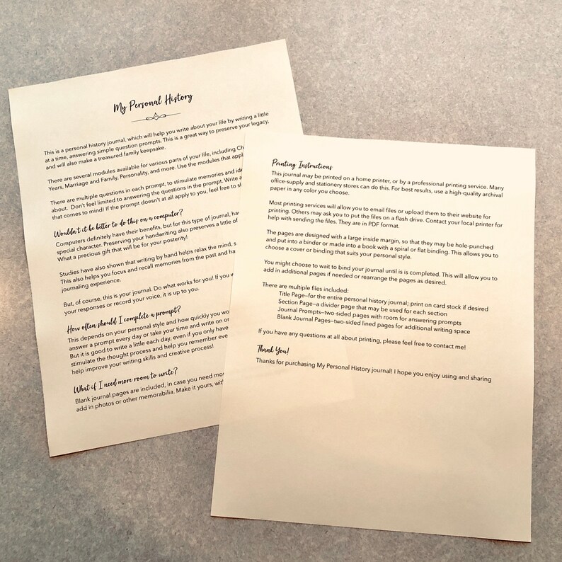 My Life Journal Life Story Journal Journal with Prompts | Etsy