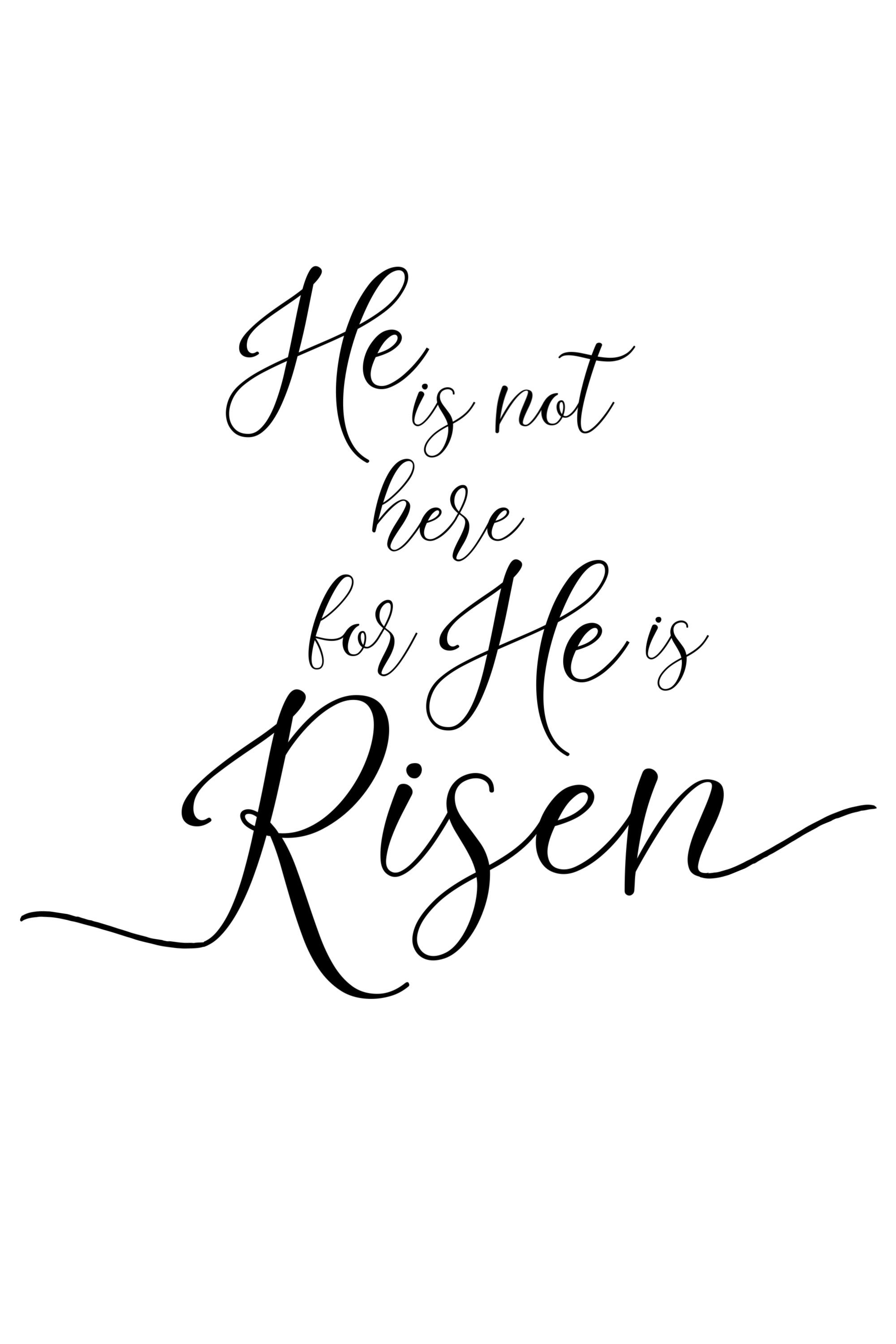 He is Risen--easter Printable Art; Matthew 28:6; Bible Verse for Home ...