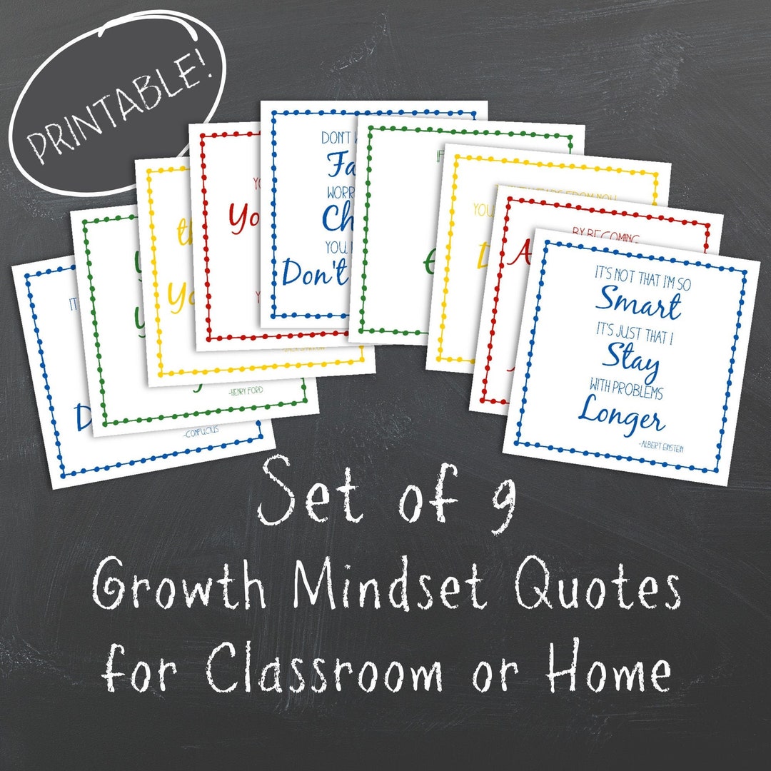 Growth Mindset Printable Posters for Classroom, Homeschool Decor ...