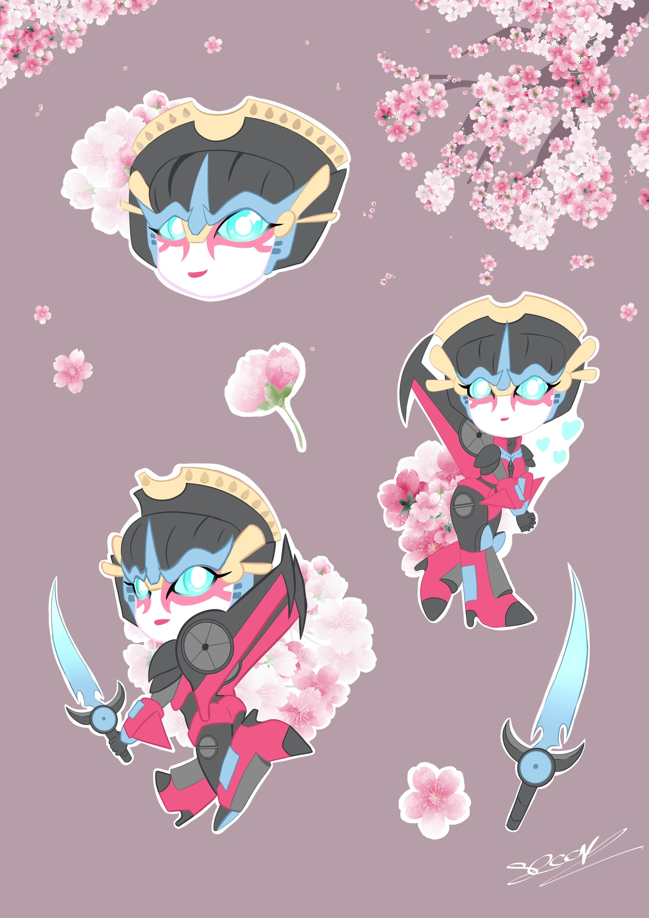 Sakura Windblade Stickers - Etsy