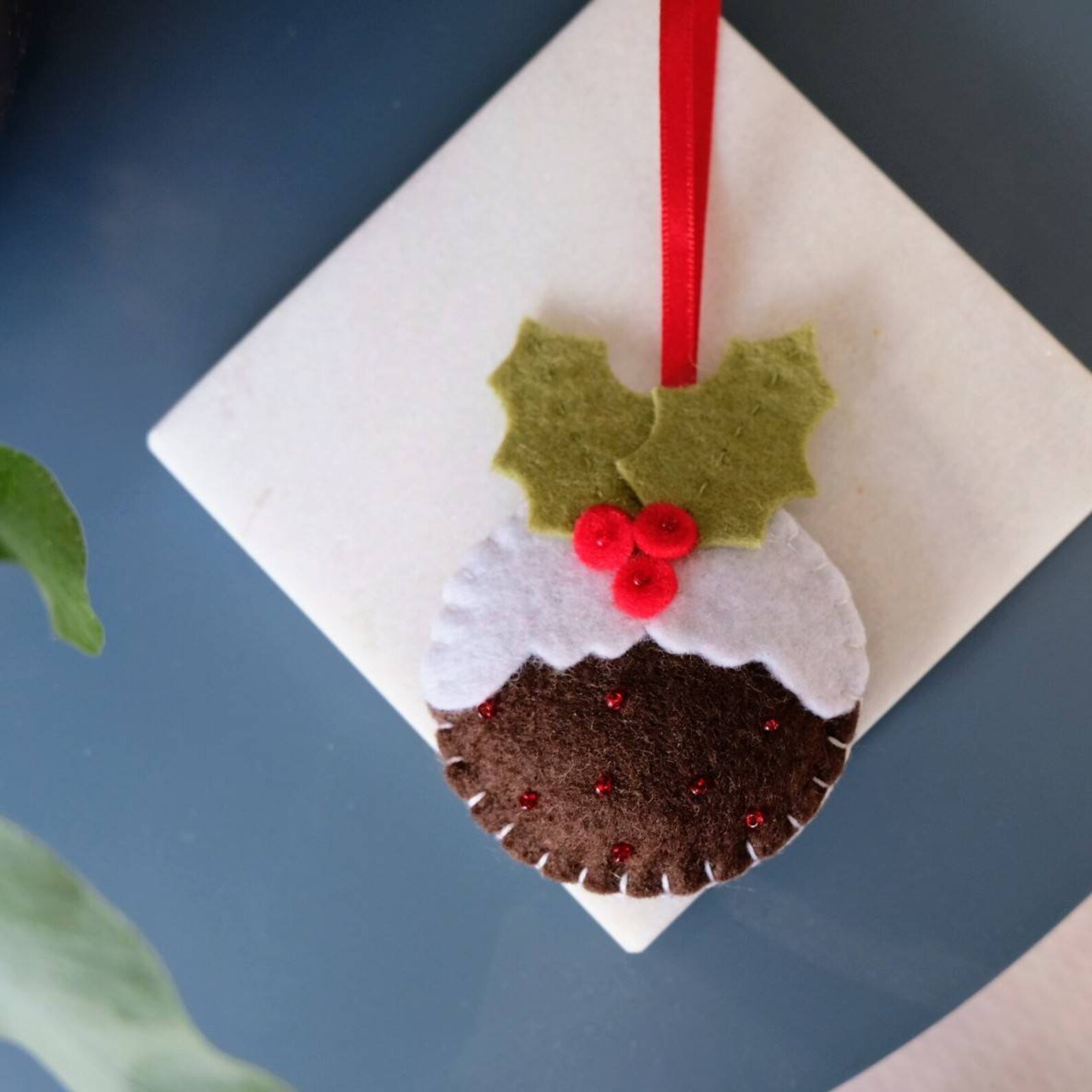 Hand Sewn Felt Christmas Pudding Tree Decoration - Etsy UK