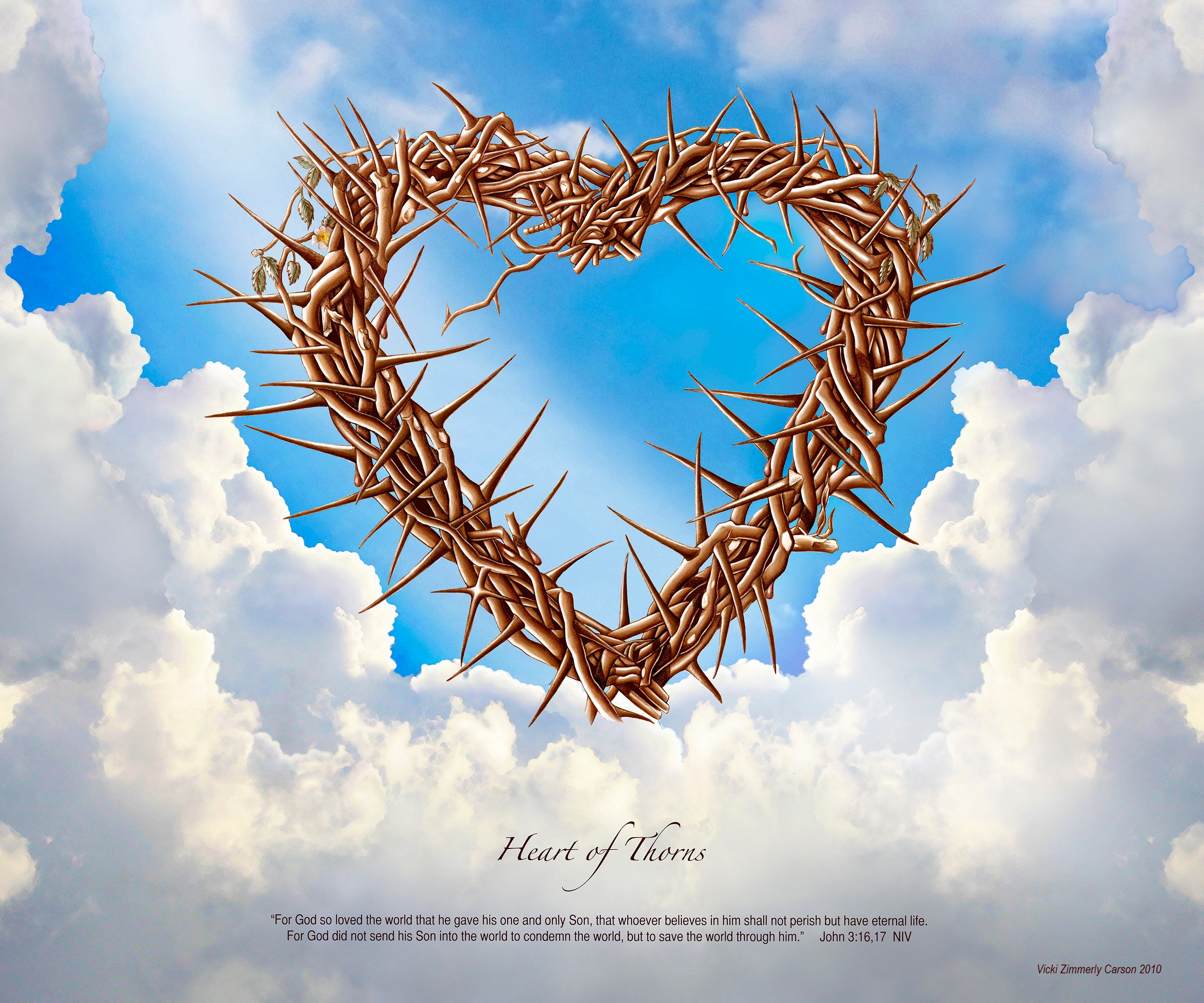 Heart of Thorns Painting - Etsy